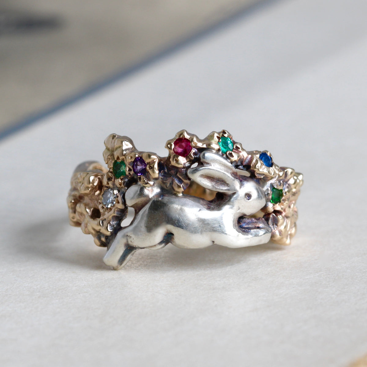 Handmade Bunny Ring with Gemstone Acrostic Dearest Message – The Eden ...