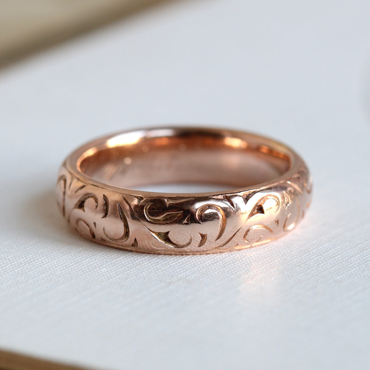 Victorian 14k Rose Gold Donut Band with Engraving, dated 1887 – The ...