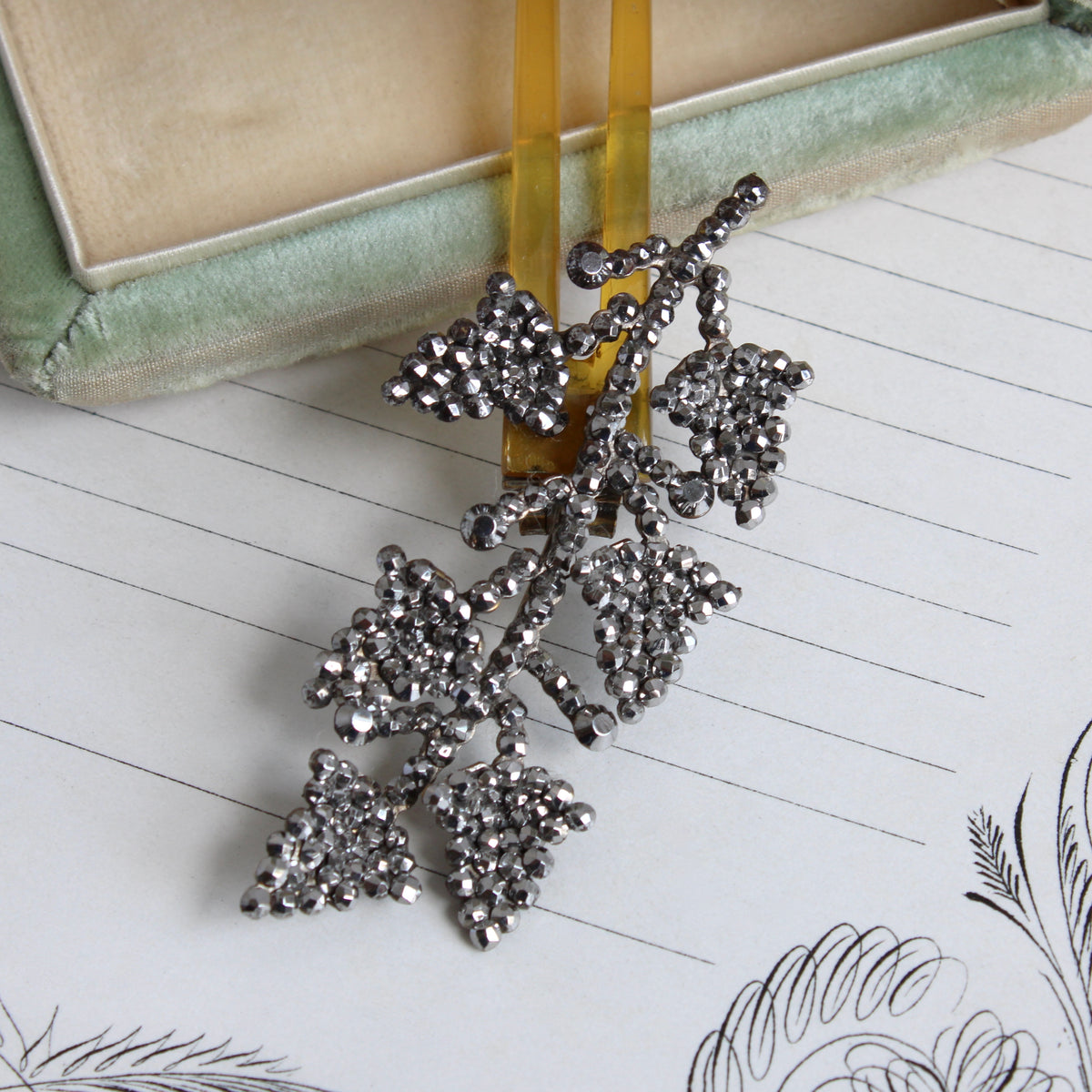 Antique Cut Steel Ivy Two Prong Hair Comb – The Eden Collective